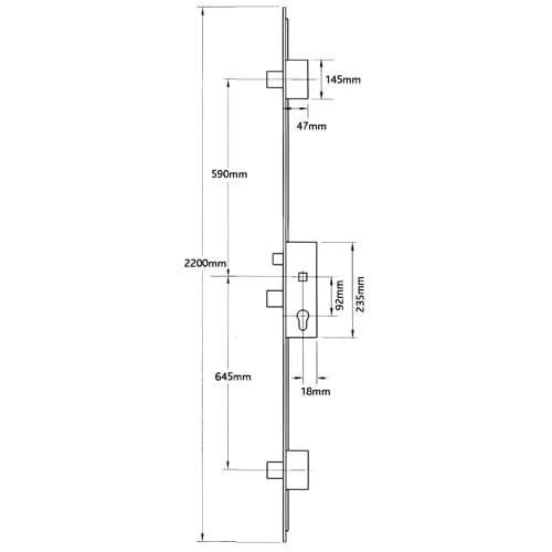 Securistyle Latch 3 Deadbolts Split Spindle Multipoint Door Lock ...